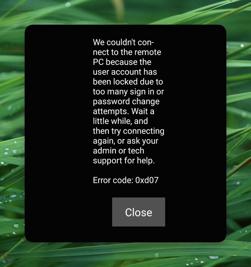 Overcoming Remote Desktop Locked due to too many sign in